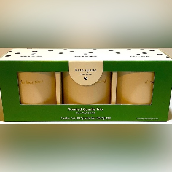 kate spade | Accents | Kate Spade 3 Candles Set Boxed Green Blue And ...